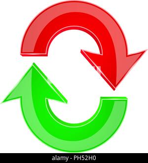 Les flèches vertes de 3D icônes recyclent l'illustration vectorielle du ...