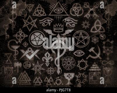 Pentagramme du diable. Signe de Satan. Symbole rituel. Appelez démon ...