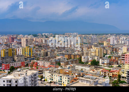 Centre Ville de Vlora, vue depuis la colline Kuzum Baba, Vlorë, Qark ...