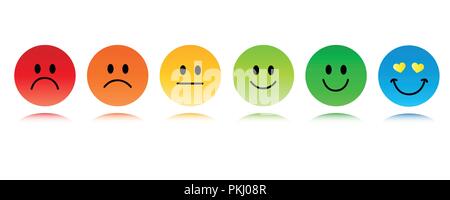 0 smiley faces rouge au vert illustration vecteur EPS10 Image ...