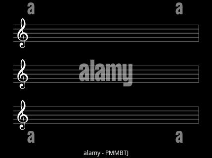 Illustration simplifiée d'une partition vide sur fond blanc Image ...