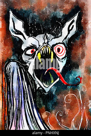 Vector cartoon illustration de la vampire creepy, le comte Dracula ...