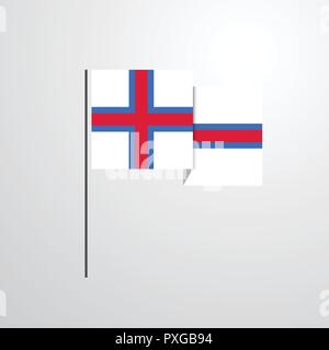 Drapeau de l'île Féroé graphique vectoriel. Illustration du drapeau ...
