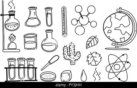 Dessin animé dessin animé dessin de science Image Vectorielle Stock - Alamy