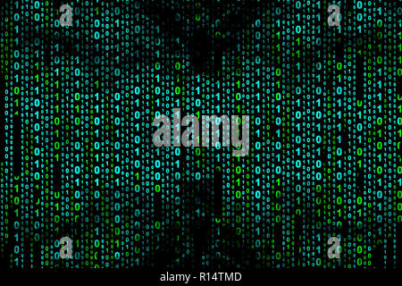 Code informatique binaire sur fond noir, abstract illustration Photo ...