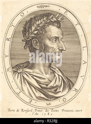Pierre de Ronsard - portrait. Poète français. Illustration de 'Odes à ...