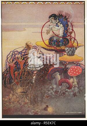 Alice au Pays des Merveilles caterpillar bleu géant Photo Stock - Alamy