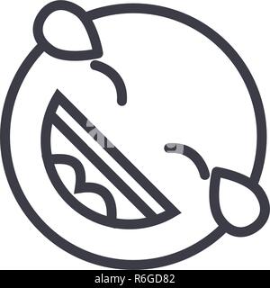 Emoji rire 1 icône ligne concept. Emoji rire 1 télévision, signe ...