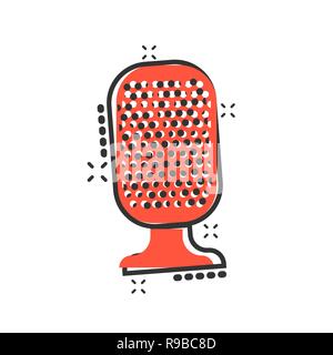 L'icône de microphone dans le style comique. Vecteur de diffusion micro ...
