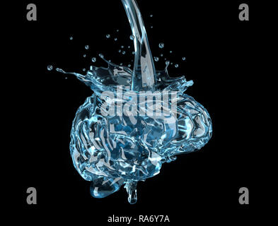 Le cerveau est rempli d'eau.3D illustration Photo Stock - Alamy