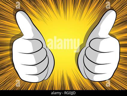 Vector cartoon mains faire de Thumbs up sign. L'illustre l expression ...