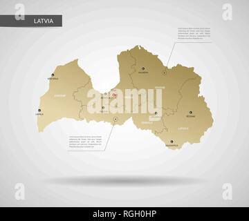 Lettonie carte politique des divisions administratives - municipalités ...