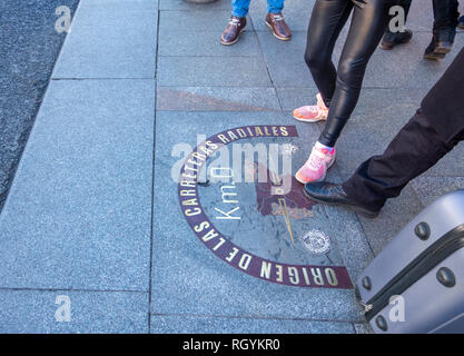 Kilomètre Zéro de Madrid Km 0 stone indiquant le centre géographique de ...