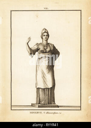 Statue de la déesse romaine de la sagesse, Minerve Ergane (Minerva ...