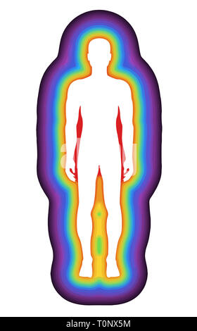 Corps énergétique humain (aura) avec les chakras - la femme et l'homme ...