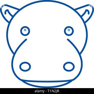 L'icône de la ligne crocodile rigolo concept. Vector illustration ...