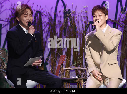01 avr, 2019. L'exo de presse album solo Chen Chen, un membre de boys band sud-coréen Exo, pose ...