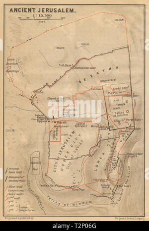 Ancien plan de Jérusalem Banque D'Images, Photo Stock: 50335248 - Alamy