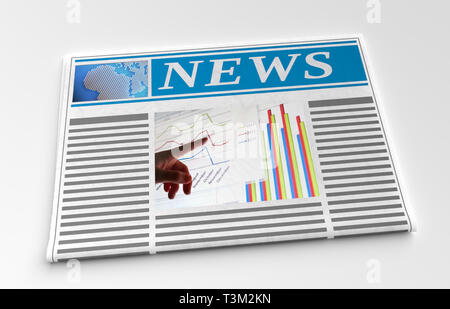 Maquette d'un journal quotidien vierge avec l'espace vide pour ajouter ...