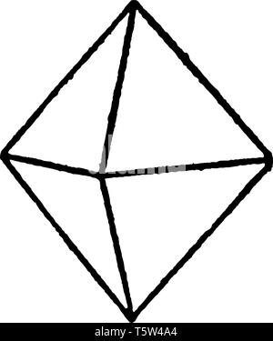 L'octaèdre ou double pyramide diagramme avec quatre côtés. C'est un ...