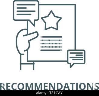 L'icône de la ligne de recommandations concept. Recommandations ...