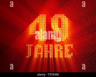 Nombre d'or quarante neuf (numéro 49) sur fond blanc avec ombre portée ...