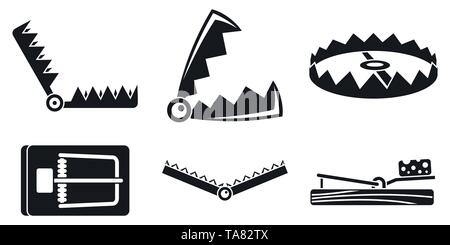 Ensemble d'icônes de piège à ours et le symbole dans le vector art ...