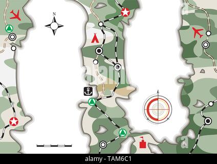 Carte de stratégie militaire. Carte militaire stratégique pour la ...