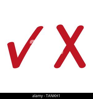 Tick icon set élégant. icône de validation mis en vert et rouge, vector ...