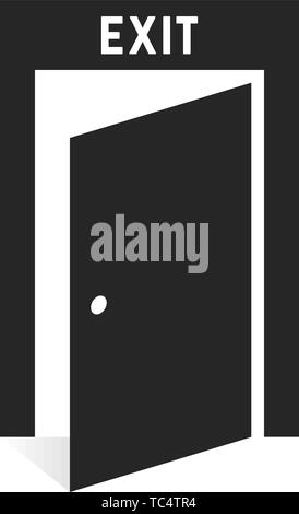 Porte, entrer ou sortir signe. L'icône colorée sur les boutons carré ...