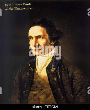 Années 1700 1775 LE CAPITAINE JAMES COOK PORTRAIT D'officier de marine ...