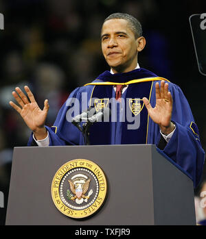 President Barack Obama delivers the commencement address during a ...