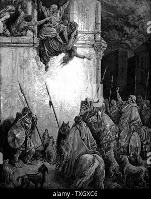 Jézabel, princesse phénicienne et épouse du roi Achab d'Israël est jeté ...