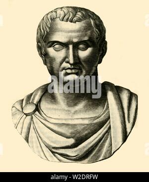 Buste de Marc Antoine (Marcus Antonius) (83-30 av. J.-C.), général et ...