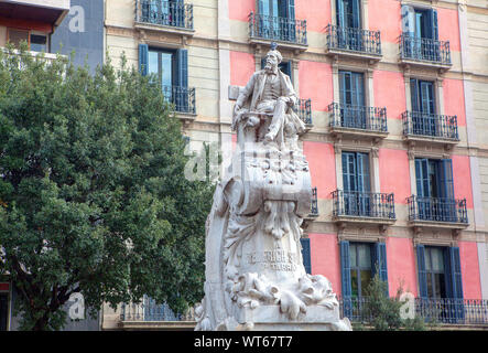Monument de Pitarra Serafi (Frederic Soler i Hubert) en Pla del Teatre ...