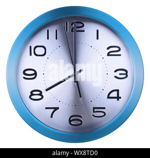 Horloge murale bleu à 8 heures Photo Stock - Alamy