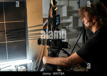 Dans les coulisses du tournage de films et de matériel vidéo, la mise ...