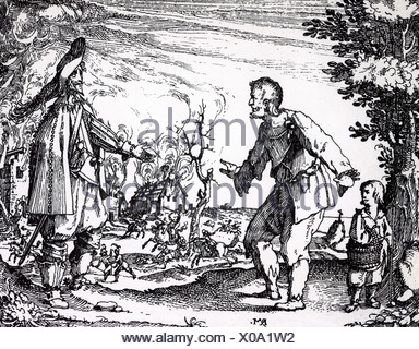 Evénements, Guerre de trente ans 1618 - 1648, atrocités, pillage d'une taverne, gravure, "les ...