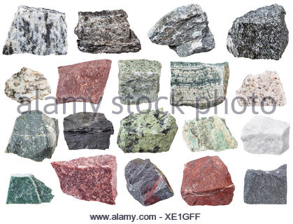 Collection de spécimens de roches métamorphiques Photo Stock - Alamy