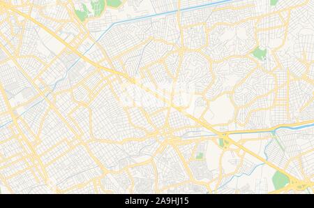 Poster della mappa vettoriale della città di Sao Joao de Meriti. Mappa ...