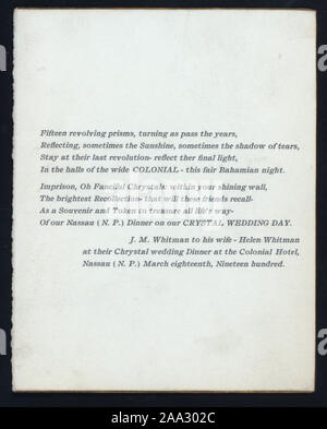 Azzuro anniversario di matrimonio per la moglie Helen WHITMAN;poesia;4 ...