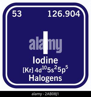 Lo iodio Tavola Periodica degli Elementi illustrazione vettoriale EPS ...