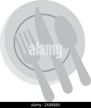 Piatto con posate icona illustrazione vettoriale design Immagine e ...