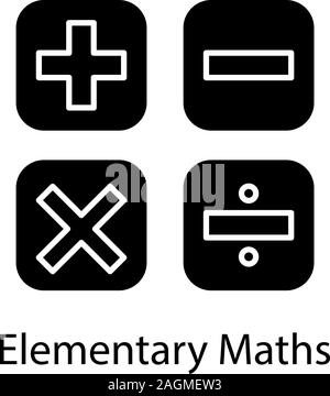 Simboli di matematica icona. Il calcolo. Matematica elementari. Più ...