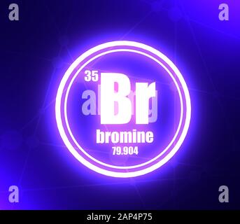 Elemento chimico bromo, segno con numero atomico e peso atomico ...