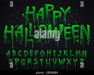 Lettera C zombie font. Monster alfabeto. Le ossa e il cervello di ...