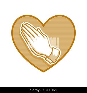 Logo della Chiesa. Simboli cristiani. Mani piegate nella preghiera ...