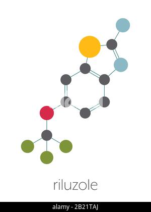 Il riluzolo la sclerosi laterale amiotrofica (ALS) molecola di farmaco ...