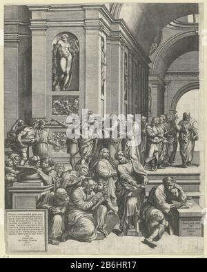 Scuola di Atene affresco con famosi filosofi greci: Platone, Aristotele ...