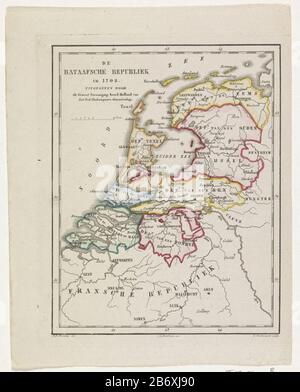 Carta della Repubblica Batava, 1798; la Repubblica Batava nel 1798 ...